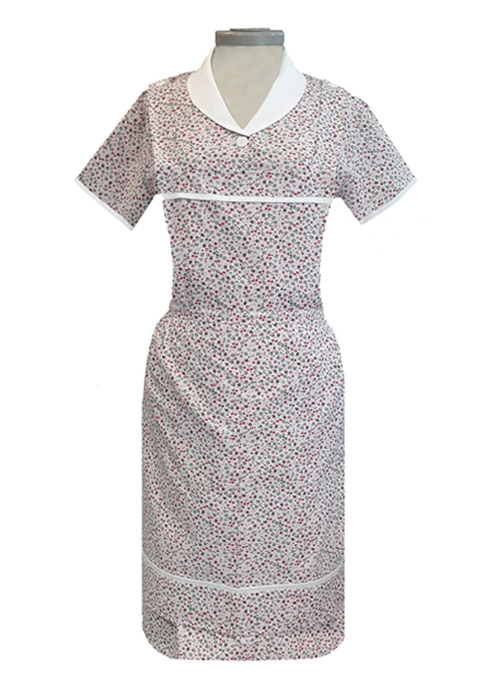 Uniforme Bata Y Delantal Para Servicio Dom stico Flor Cereza